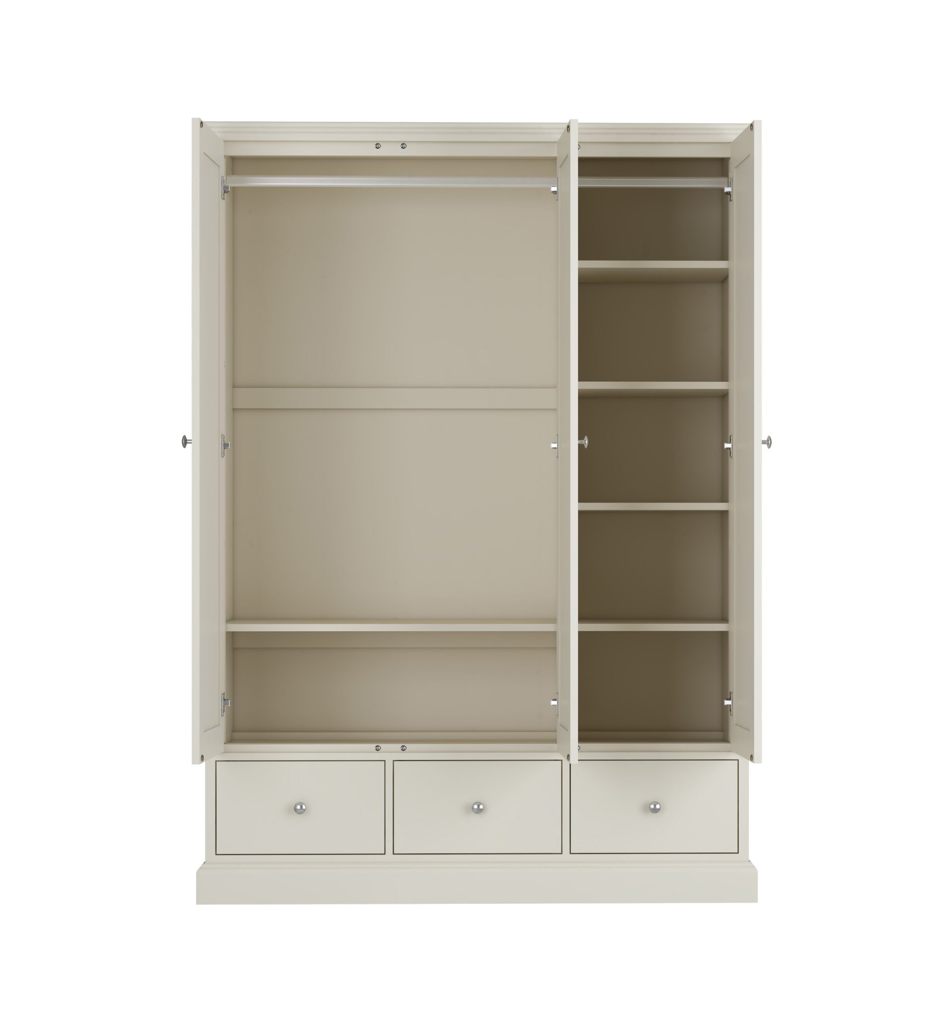 Palmer Triple Wardrobe - Soft Grey - Home Origins