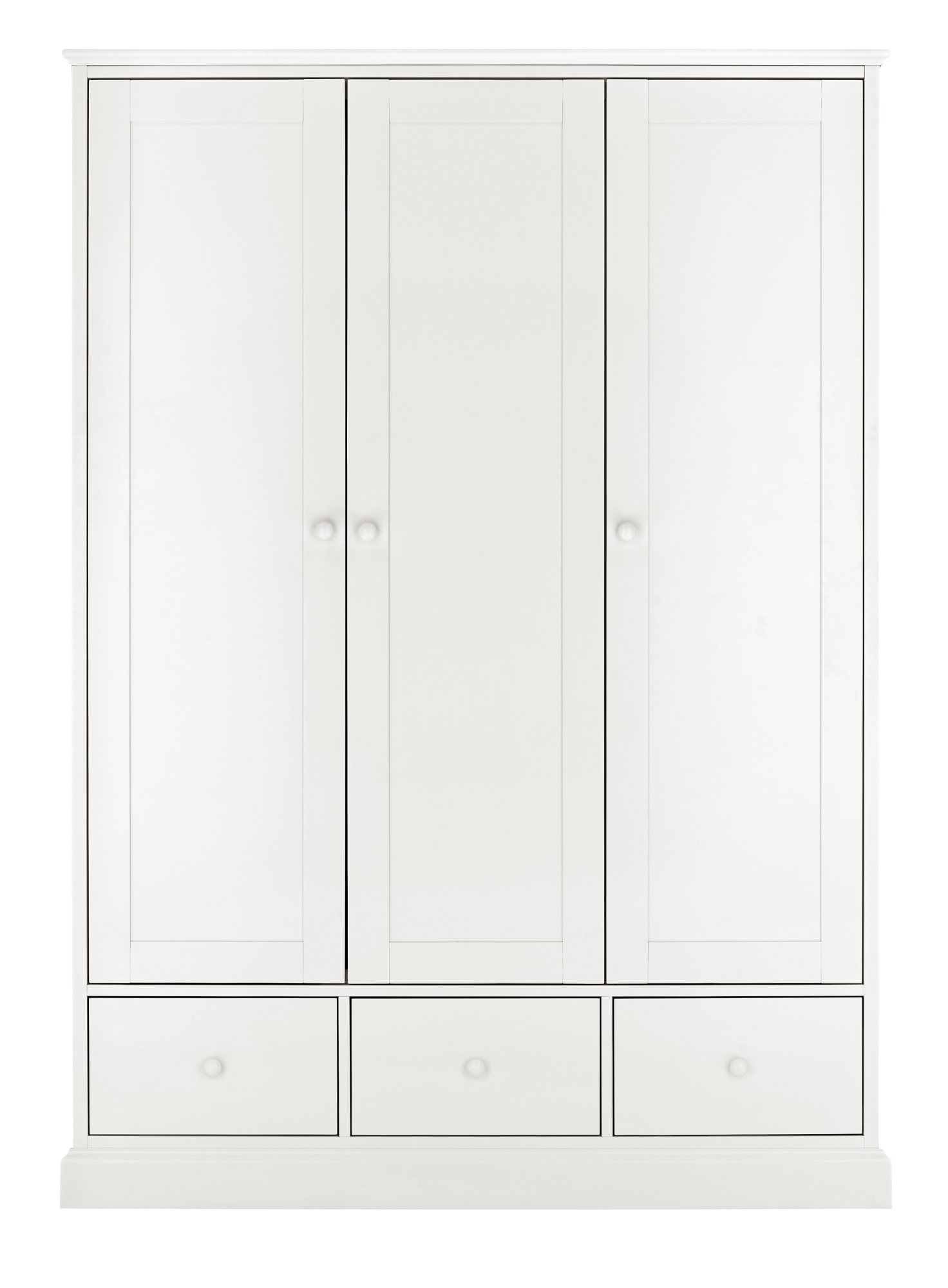 Palmer Triple Wardrobe - White - Home Origins