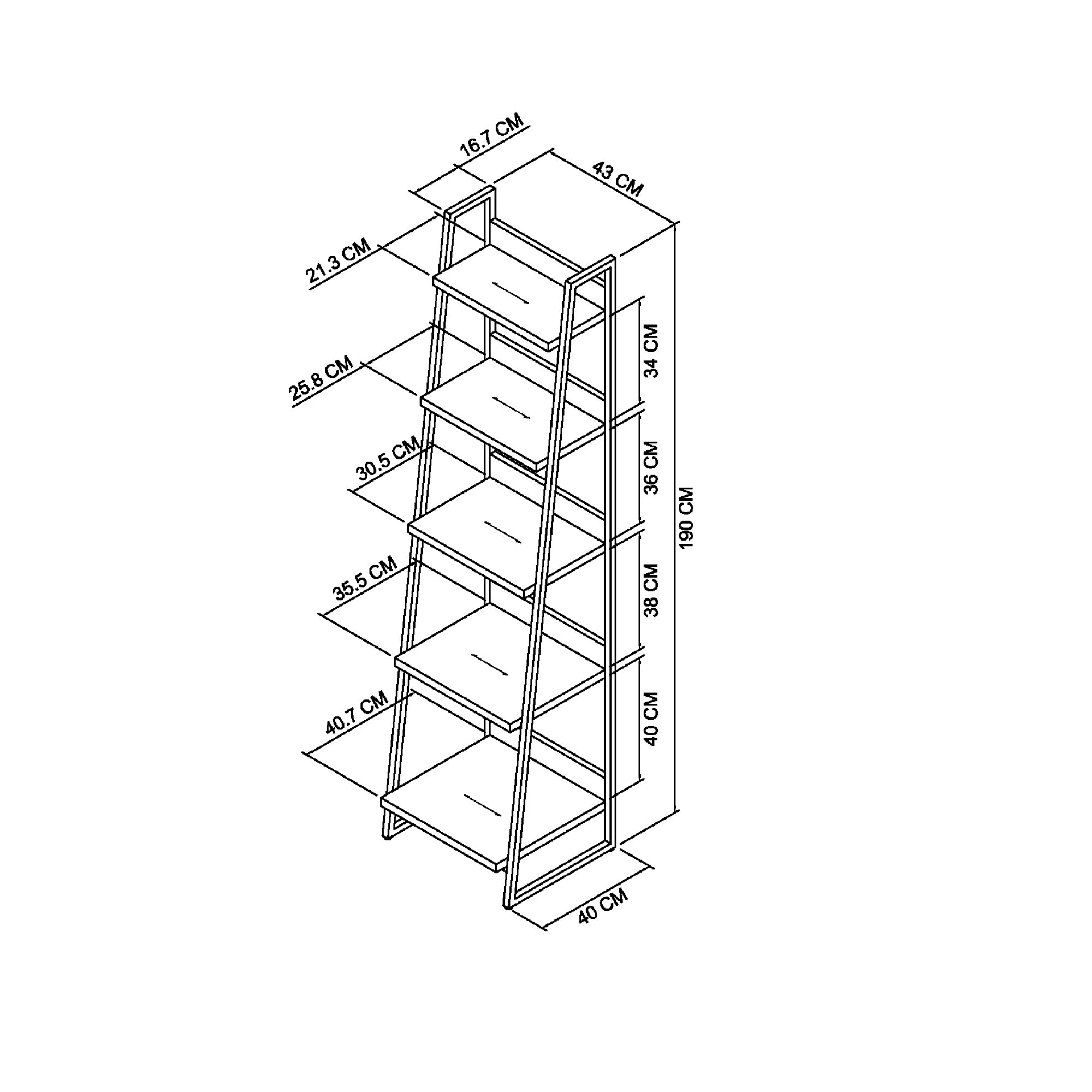 Lowry Narrow Open Display Unit - Rustic Oak - Home Origins