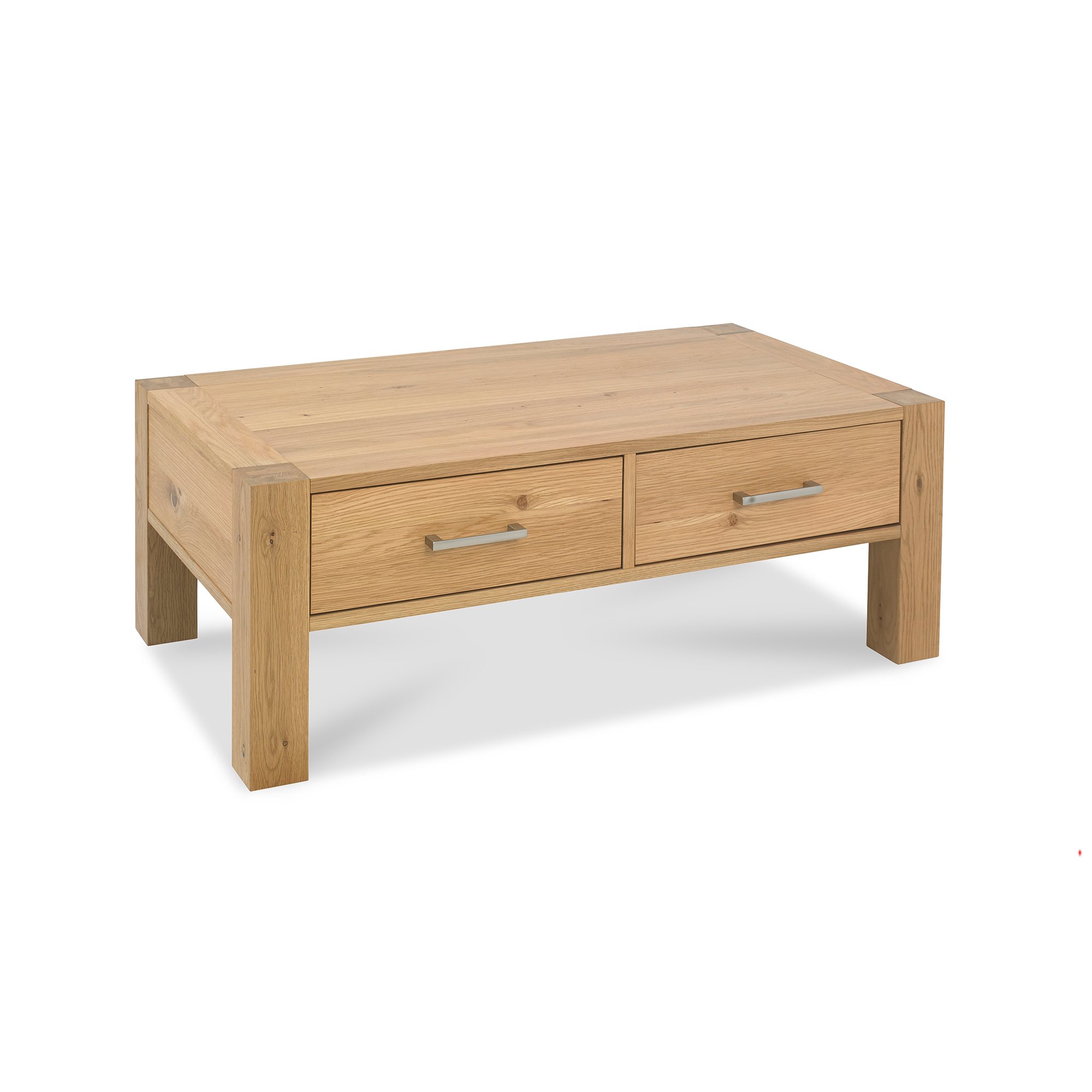 Blake Coffee Table with Drawers - Light Oak - Home Origins
