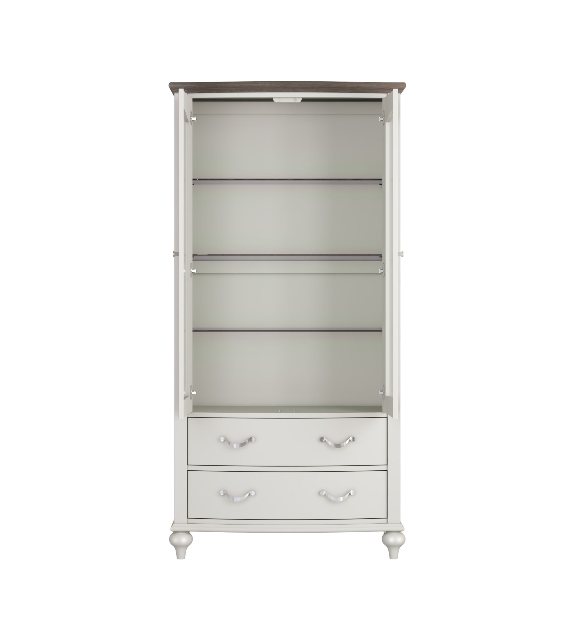Miller Display Cabinet - Grey Washed Oak & Soft Grey - Home Origins
