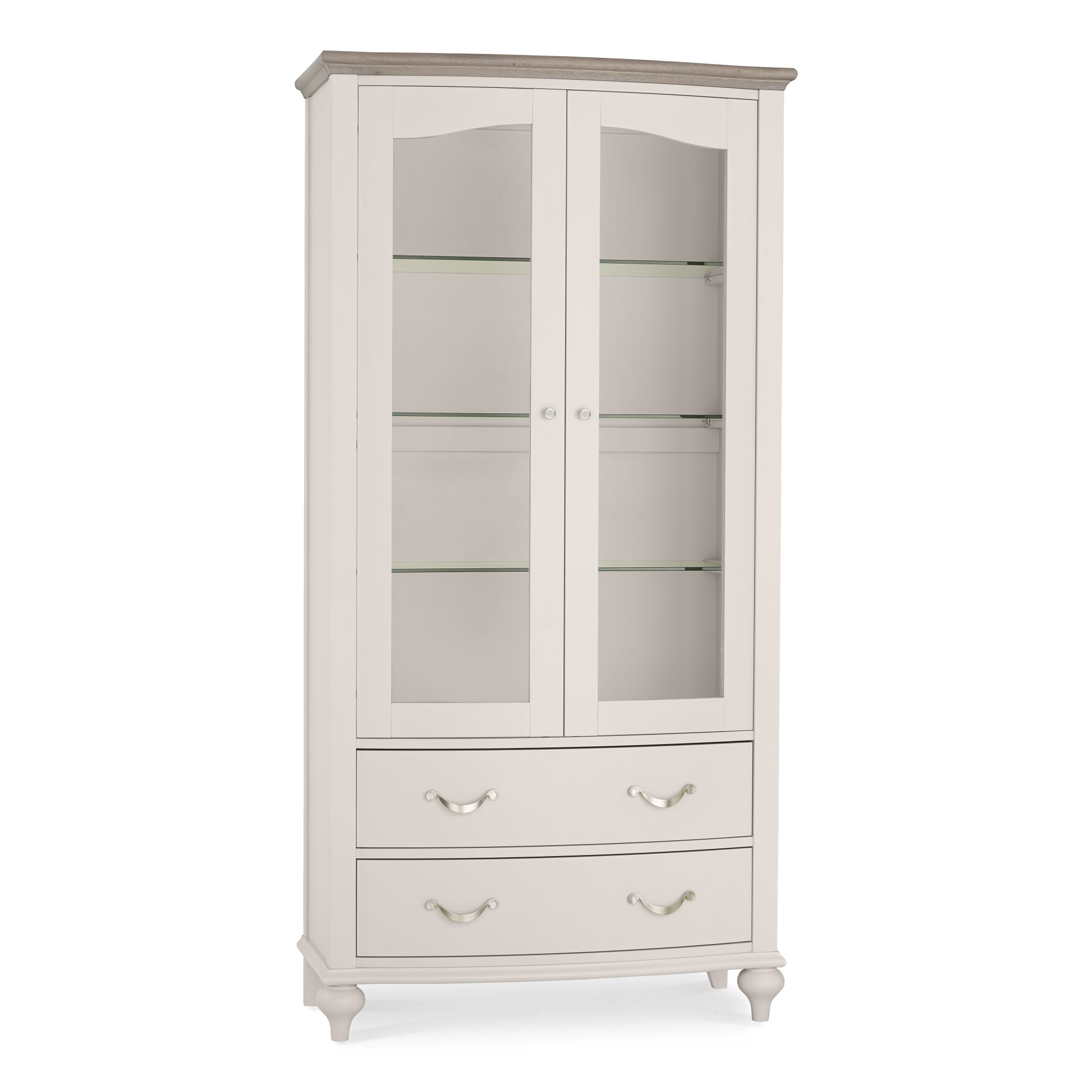 Miller Display Cabinet - Grey Washed Oak & Soft Grey - Home Origins
