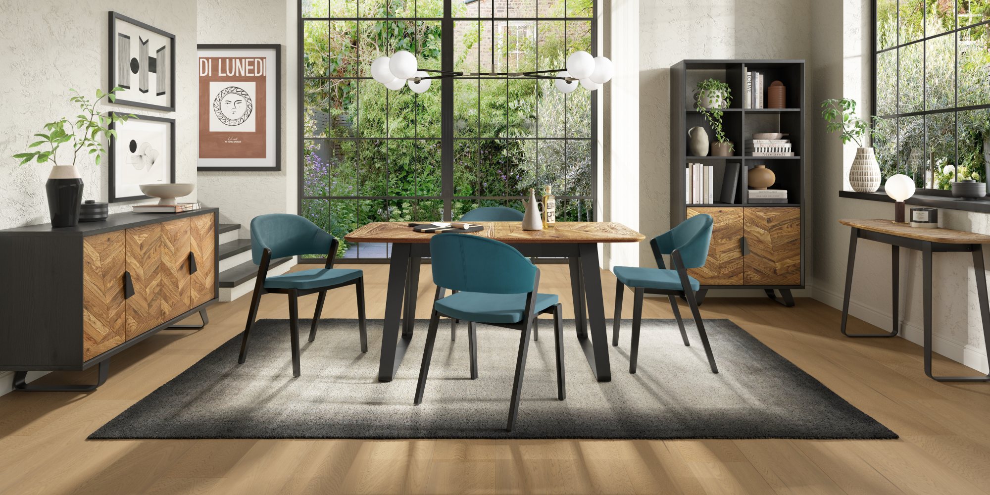 Castello 4-6 Seat Extendable Dining Table - Oak & Peppercorn - Home Origins