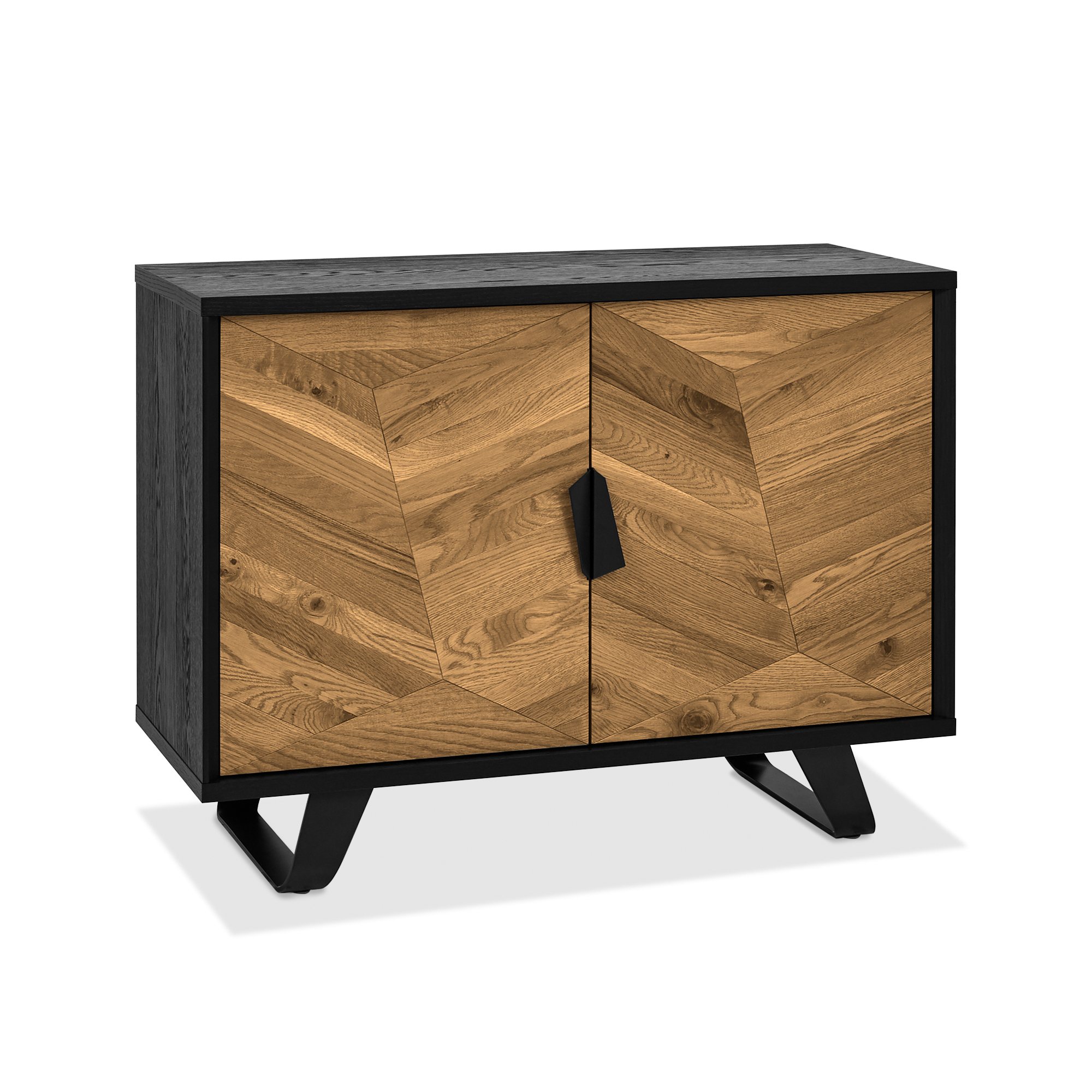 Castello Narrow Sideboard - Rustic Oak & Peppercorn - Home Origins
