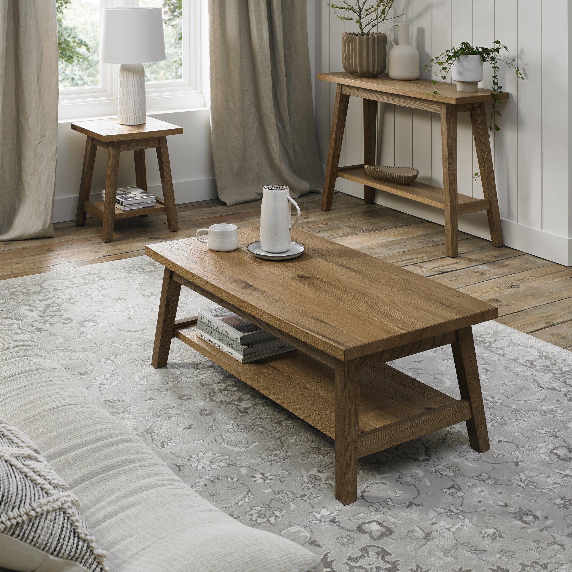 Rosen Lamp Table - Rustic Oak - Home Origins